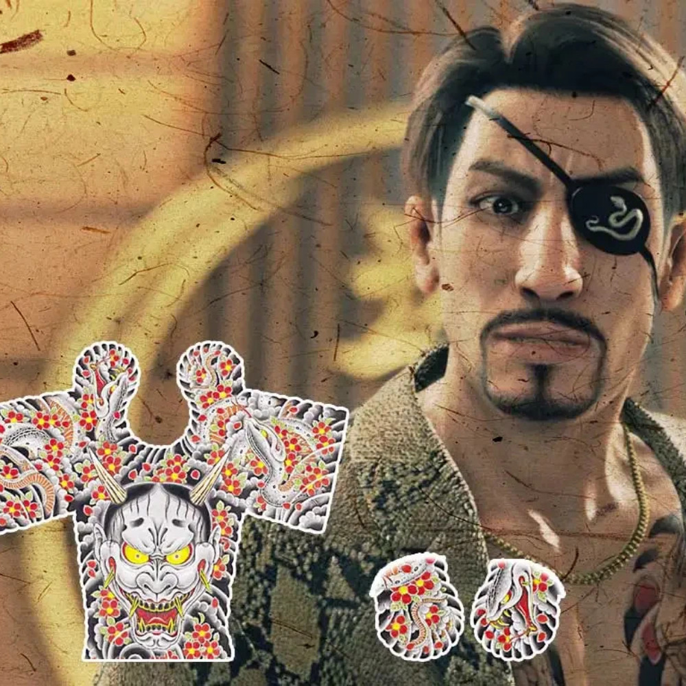 ♥Goro Majima Yakuza Temporary Tattoo stickers Cosplay Costume Realistic ...