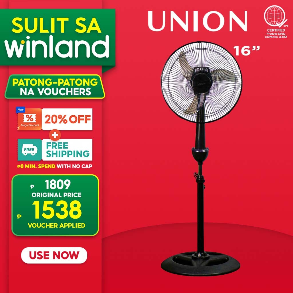 Union by Winland 16inches Wind plus Stand Fan / Electric Fan UGSF-1626 ...