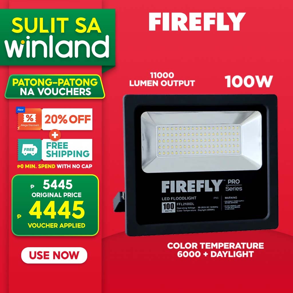 Firefly by Winland Pro Series LED Outdoor Luminaries Floodlight (100W / 90-265V) Daylight ...
