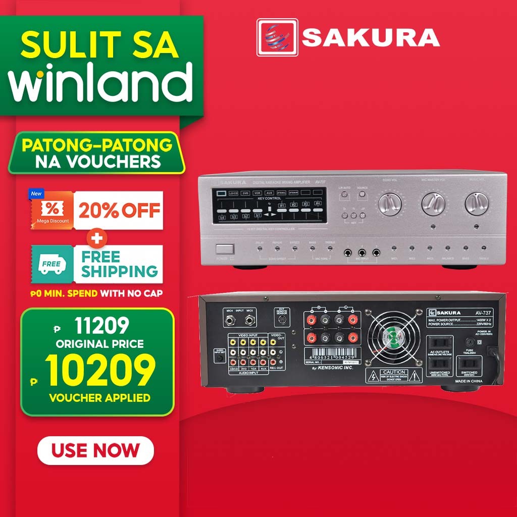 Sakura by Winland Digital Karaoke Mixing Amplifier 1400w x 2 AV-737 | Shopee Philippines