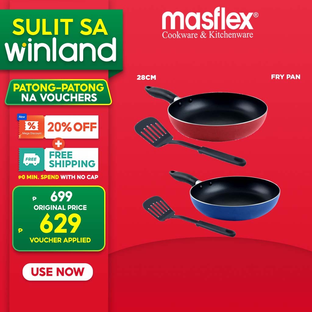 Masflex by Winland Classic Series 28cm Aluminum Non-Stick Induction Frypan w/ Nylon Turner ...