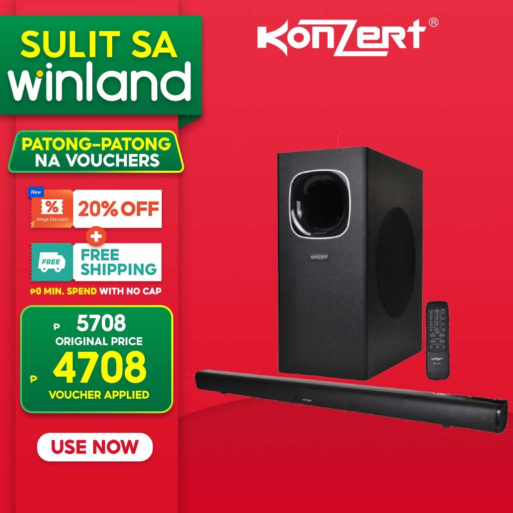 Konzert by Winland 2.1CH Soundbar Speaker System with Bluetooth ...