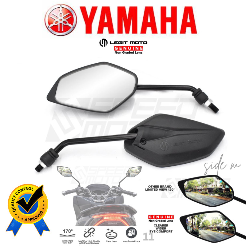 YAMAHA MIO GRAVIS LEGITMOTO SIDE MIRROR NON-GRADED CLEAR LENS LONG STEM ...