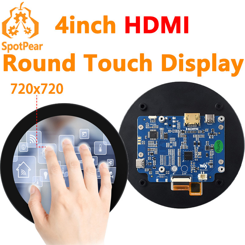 ☮4inch Round LCD HDMI Capacitive Touchscreen Display 720x720 For ...