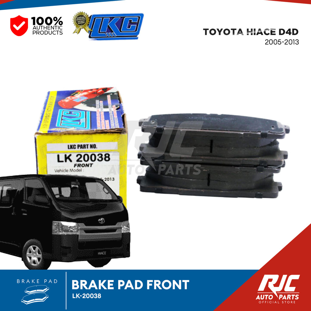 LKC BRAKE PAD TOYOTA HIACE D4D FRONT 2005-2013 LK-20038 1set | Shopee ...