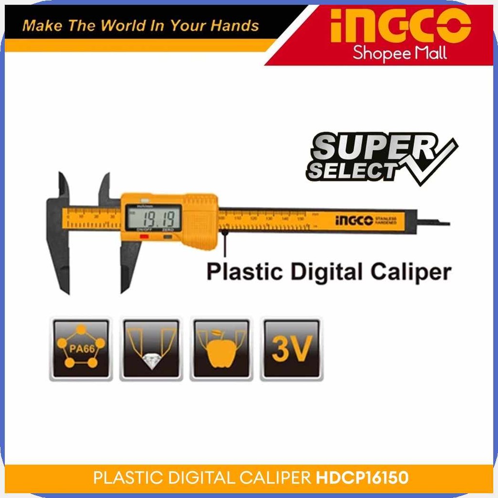 Ingco.K:HDCP16150;dT!Plastic,o[Digital,w[Caliper,P[Measuring,ZM@Tool+fL ...