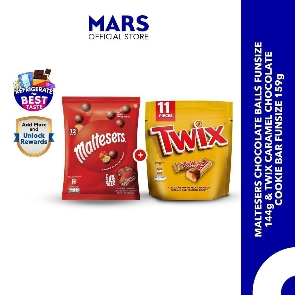 MALTESERS® Chocolate Balls Funsize 144g & TWIX® Caramel Chocolate ...