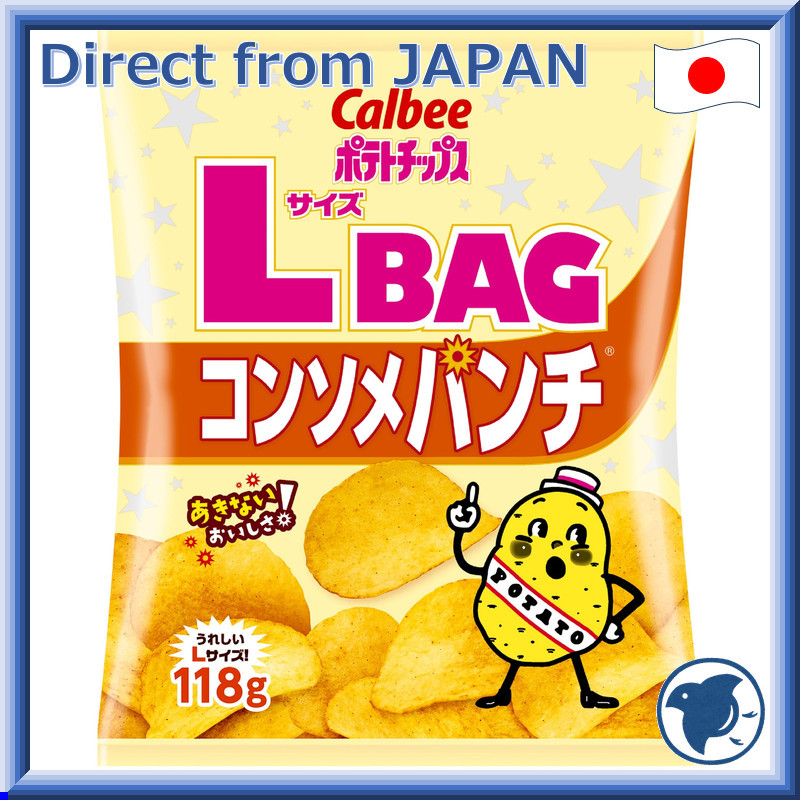 Calbee - Potato Chips L Size BAG Consomme Punch 118g × 12 Bags Large ...