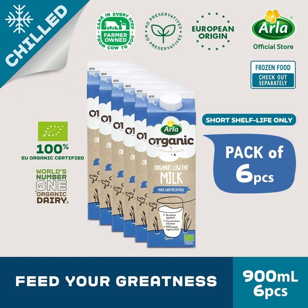 Arla Organic Fresh Low Fat Milk 900ml 6-Pack | Shopee Philippines