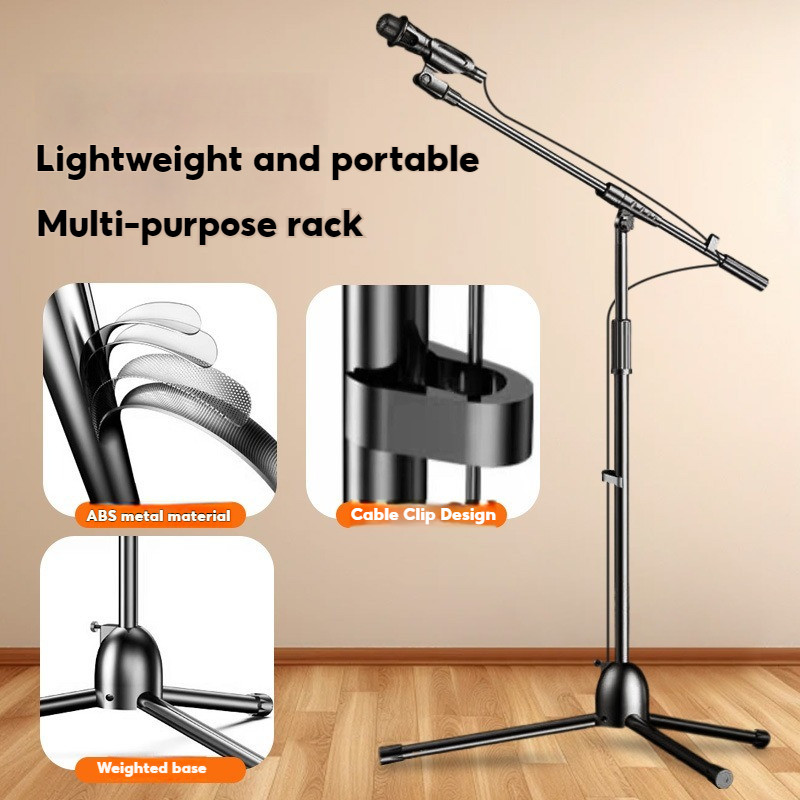Microphone Stand, High Quality Heavy Duty Adjustable Collapsible Tripod ...