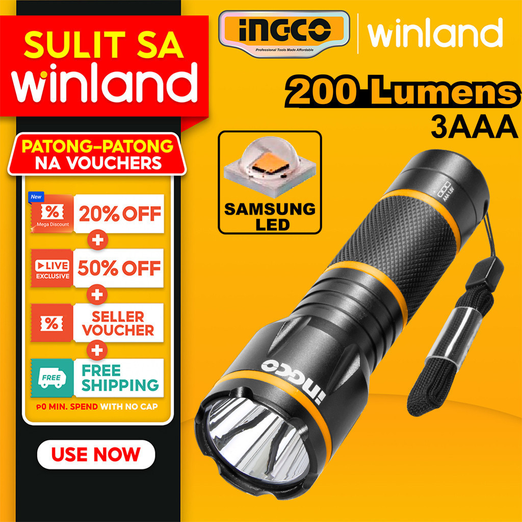 Ingco by Winland Industrial LED Flashlight Flash Light Waterproof ...