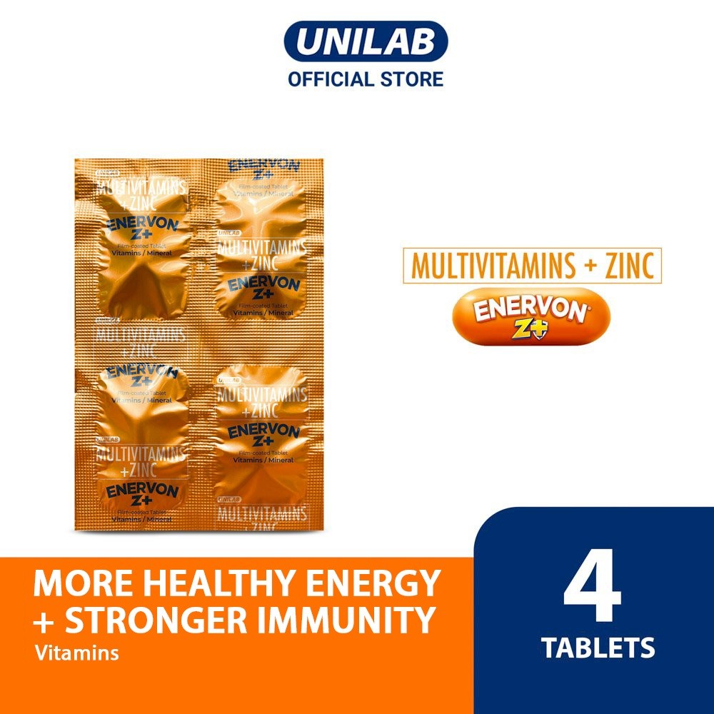 Unilab Enervon Z+ Multivitamins 4 tablets (More Healthy Energy ...