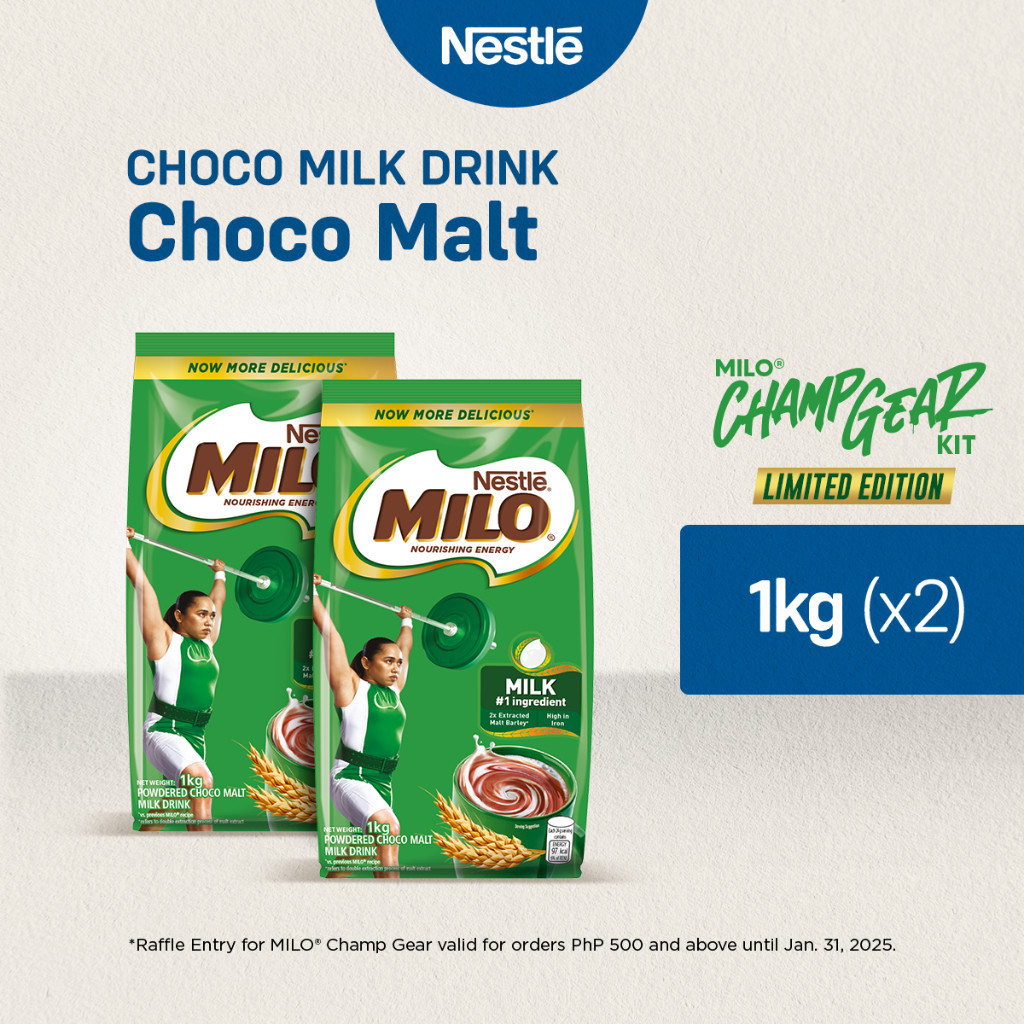 Milo Powdered Choco Malt Milk Drink 1kg - Pack of 2 | Shopee Philippines