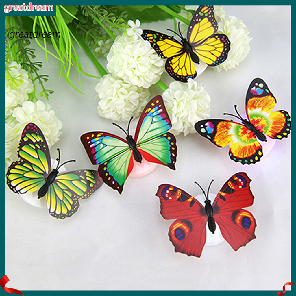 Color Changing Cute Butterfly LED Night Light Home Room Desk Wall Decor ...