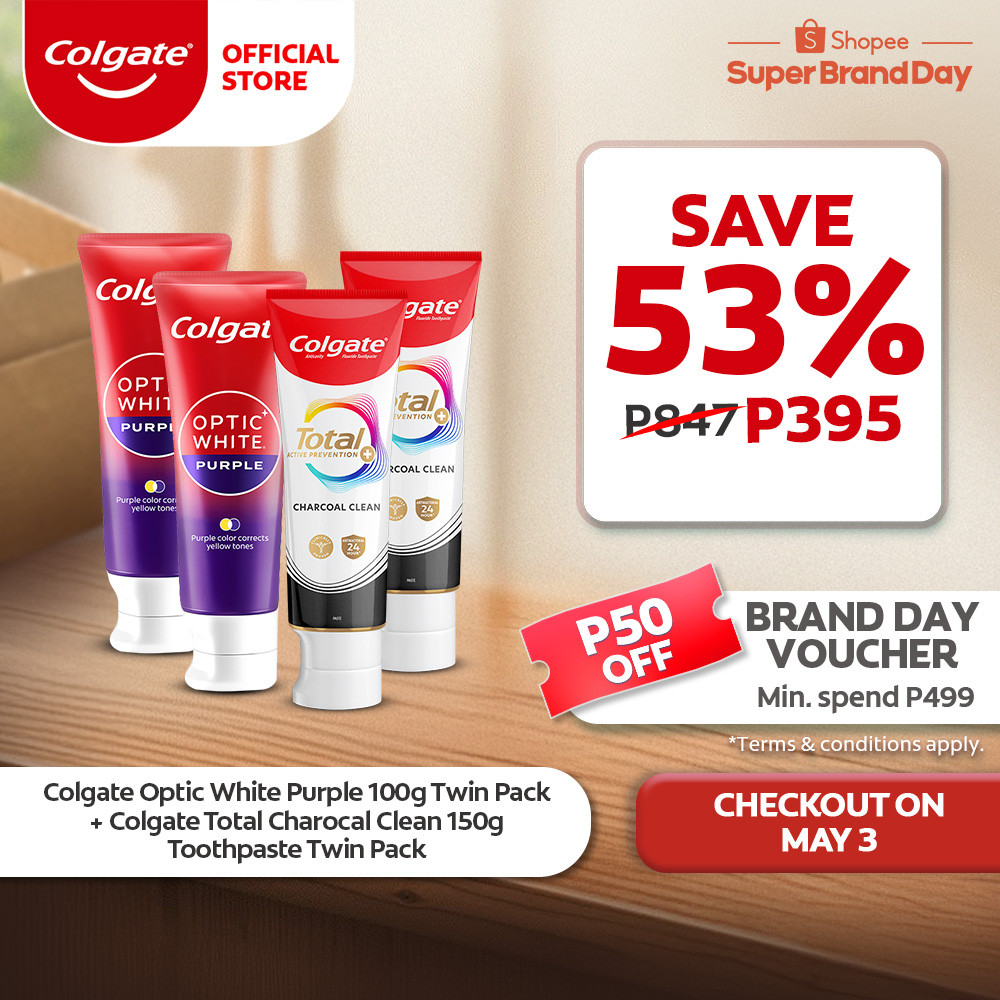 Colgate Optic White Purple 100g Twin Pack + Colgate Total Toothpaste ...