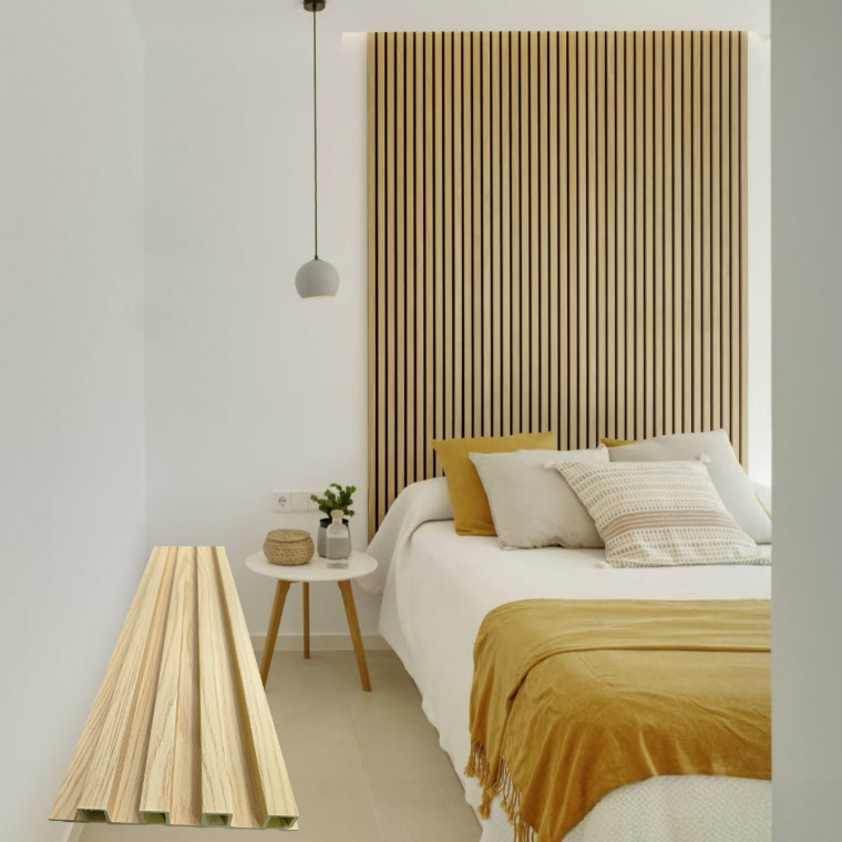 Buy 1 take 3 WPC Fluted Wall Panel Sticker Waterproof Grille Design ...