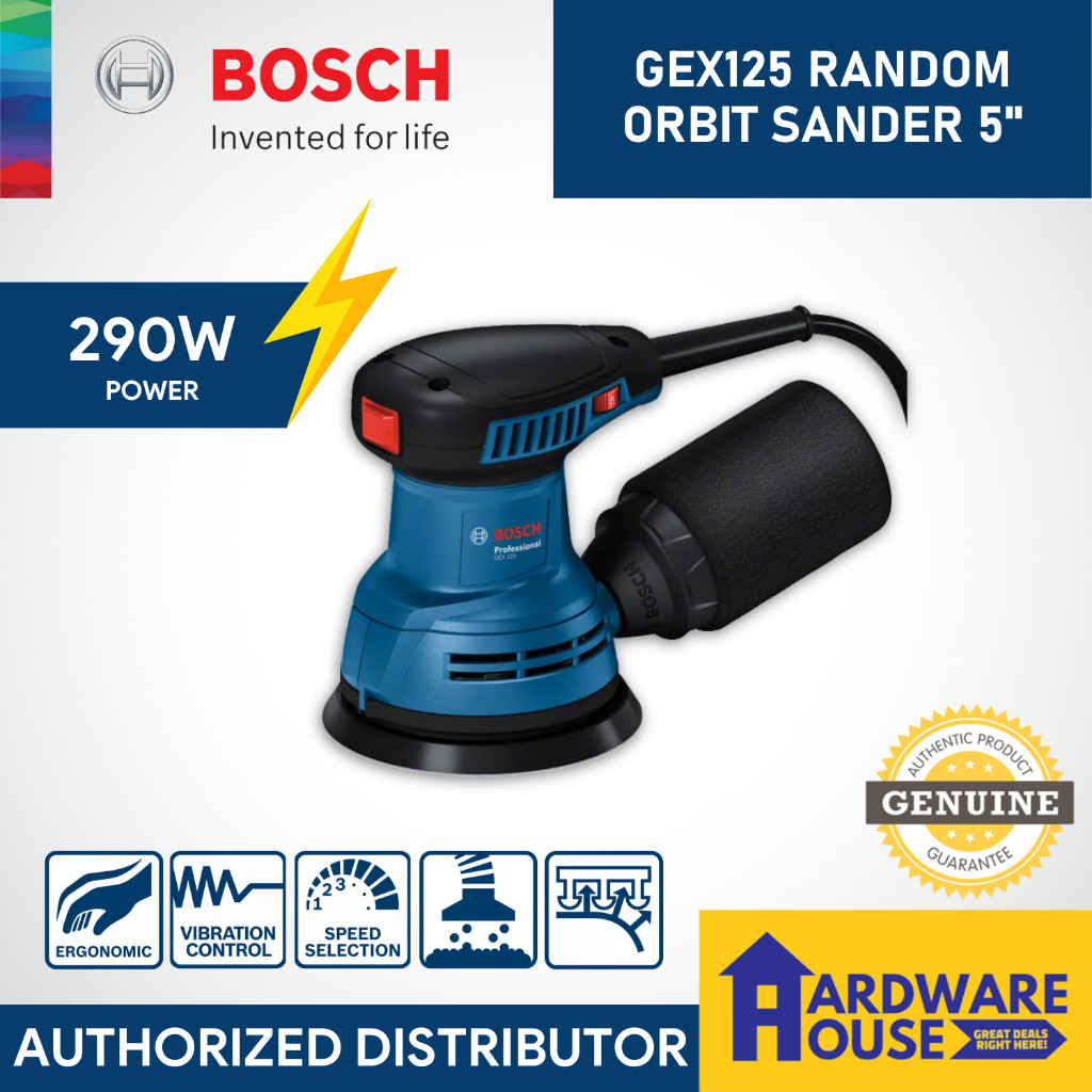 ORIGINAL BOSCH GEX 125 Random Orbit Sander 5" 290W | Shopee Philippines