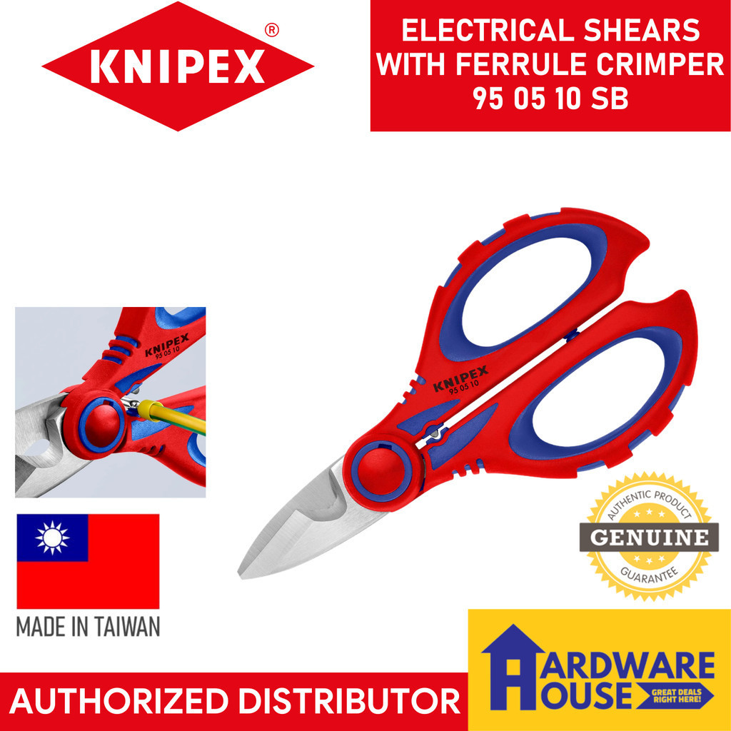 ORIGINAL KNIPEX Electrician Scissors Stainless Electrical Shears With ...