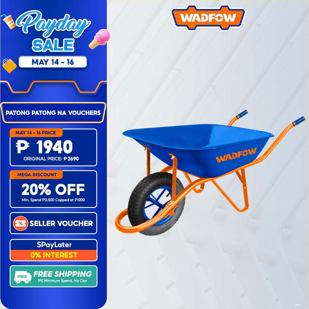 Wadfow Wheel Barrow with Two soft grip handle Load Cap.: 130kg | Shopee ...