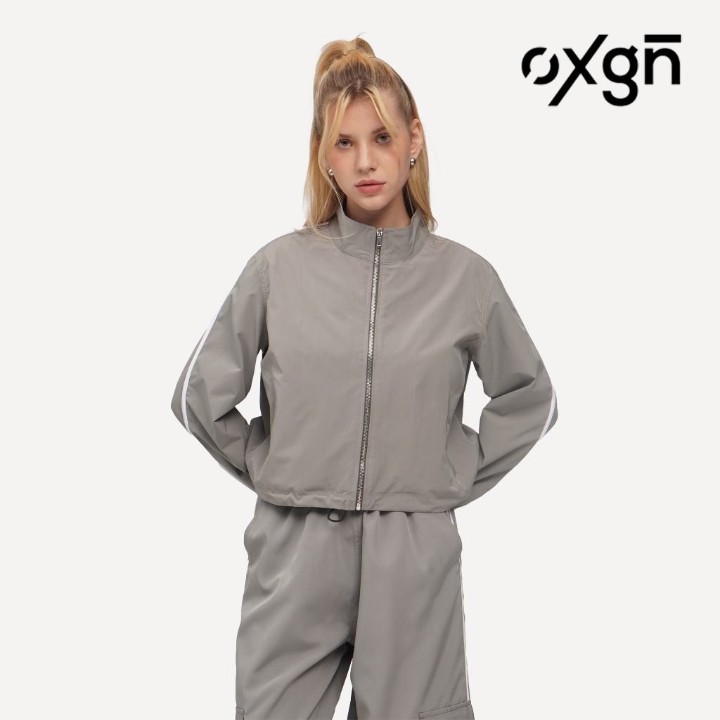 OXGN Cropped Tracksuit Jacket For Women (Moss Green) | Shopee Philippines