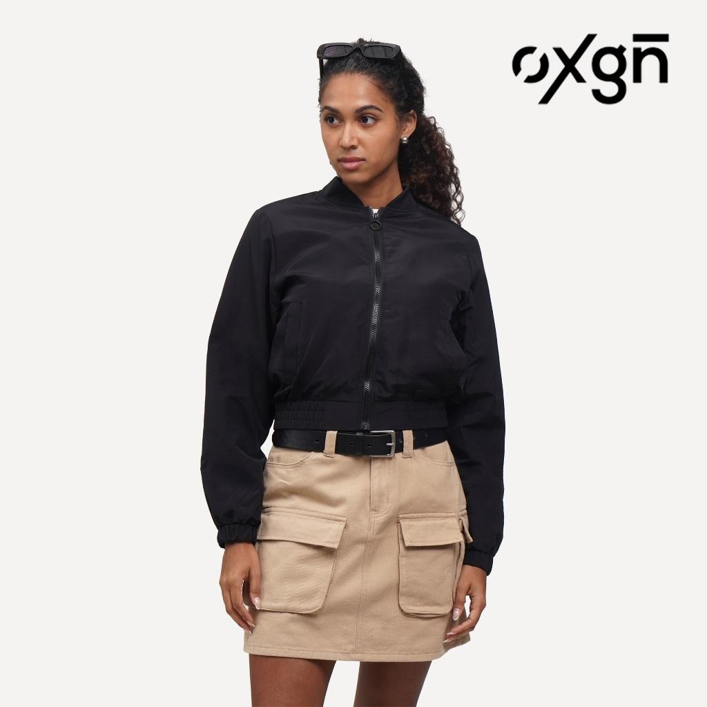 OXGN Bomber Jacket For Women (Black) | Shopee Philippines