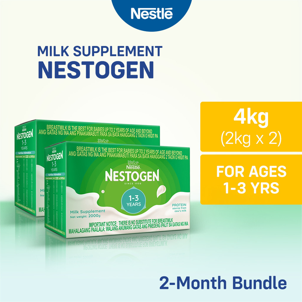 Nestogen Three Milk Supplement for Children 1 to 3 Years Old 2kg - Pack ...