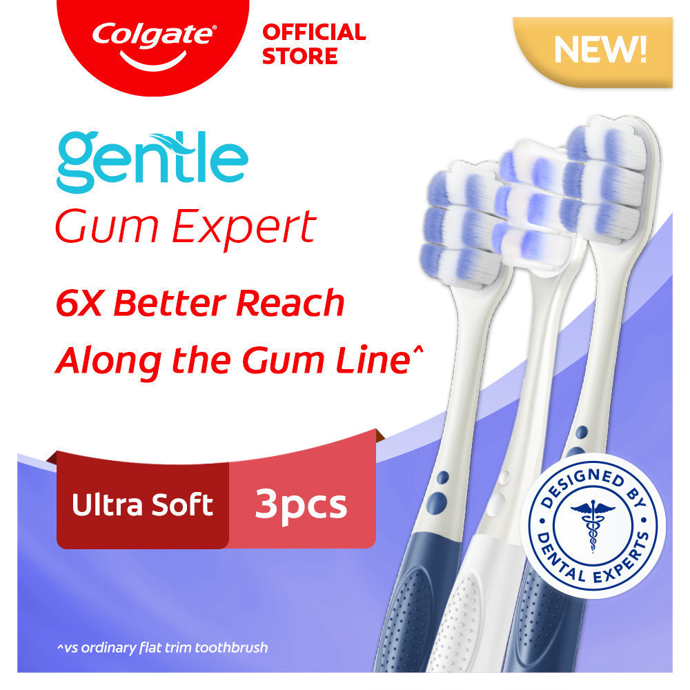 Colgate Gentle Gum Expert Toothbrush, Ultra Soft Bristles, Fights Gum ...