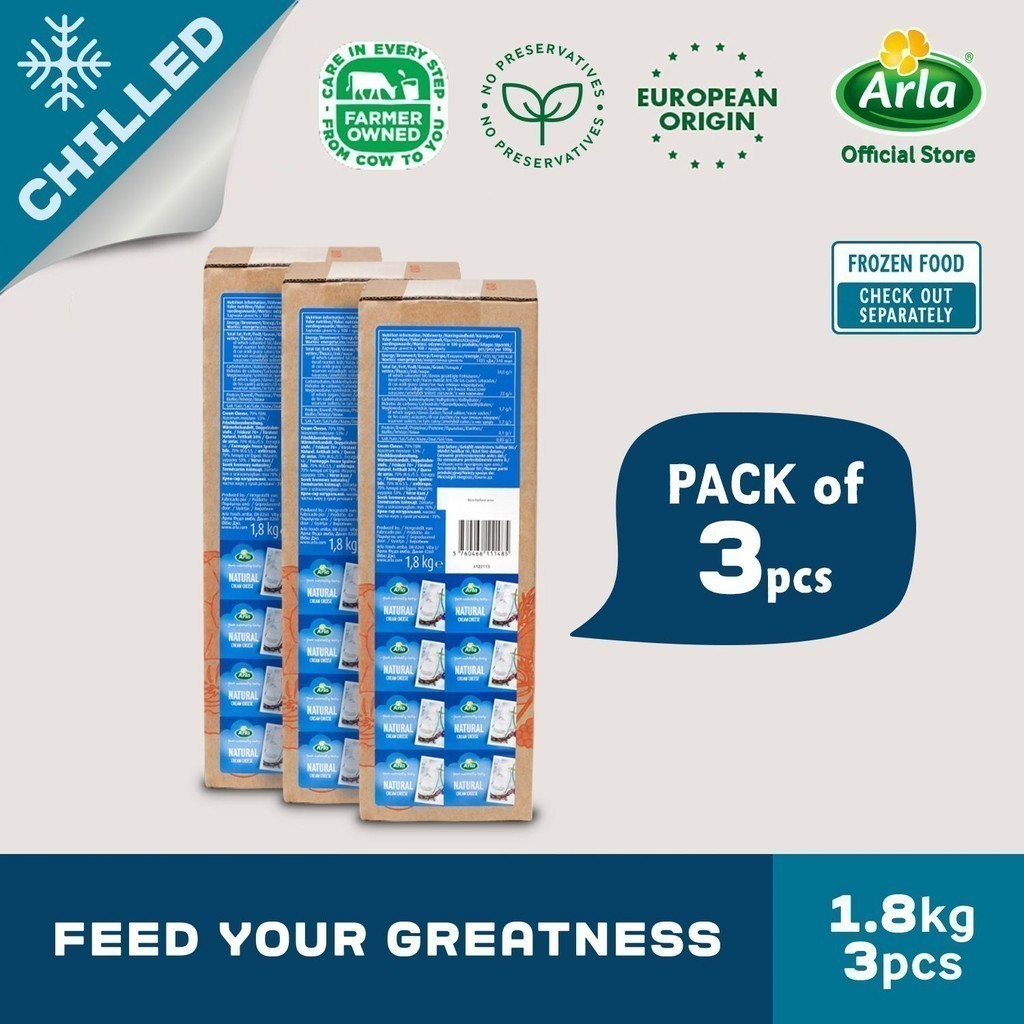 Arla Cream Cheese Block 1.8kg 3-Pack | Shopee Philippines