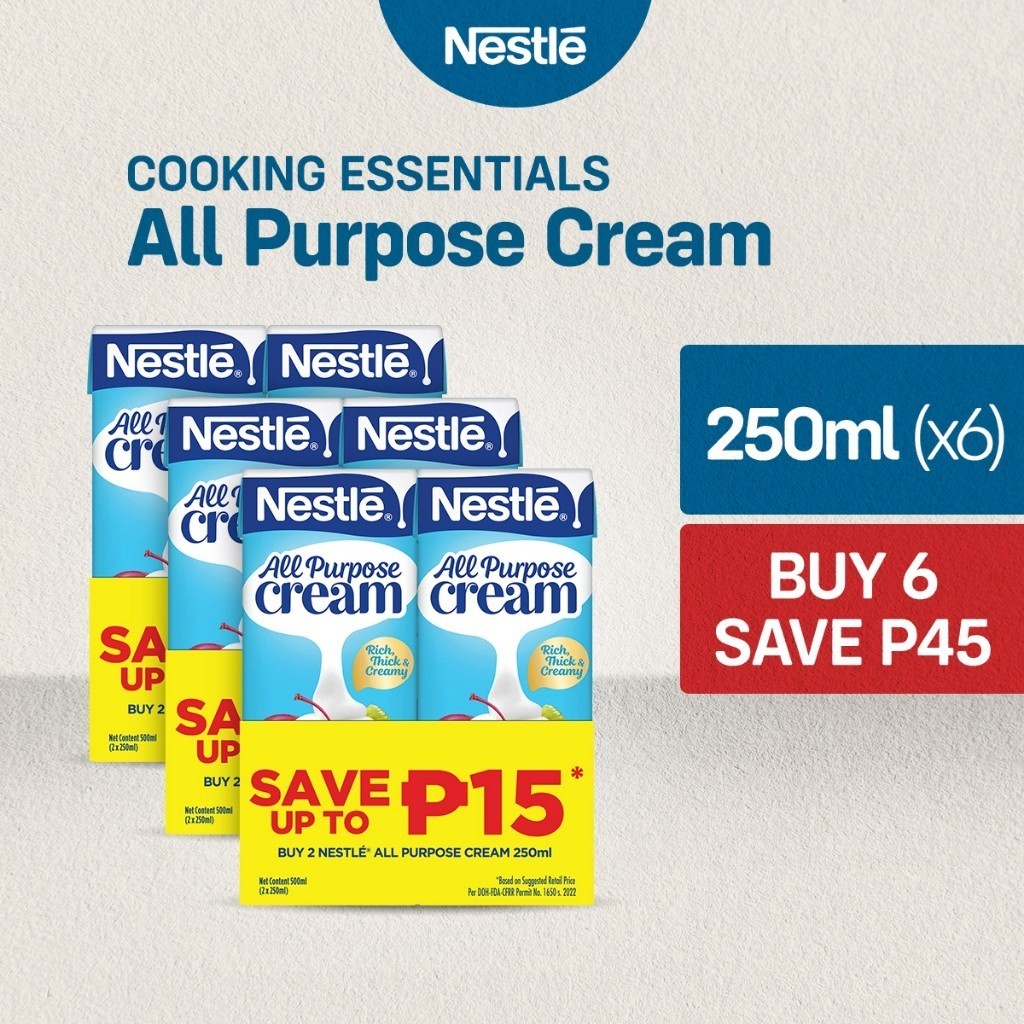 [BUY 6 SAVE P45] Nestle All Purpose Cream 250ml - Pack of 6 | Shopee ...