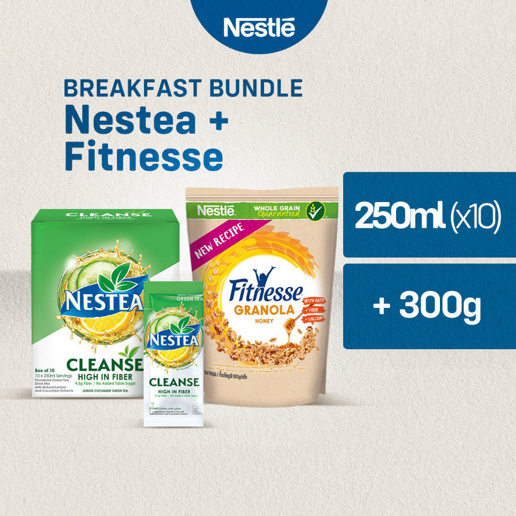Nestea Cleanse Powdered Green Tea 250ml - Pack of 10 + Fitnesse Granola ...