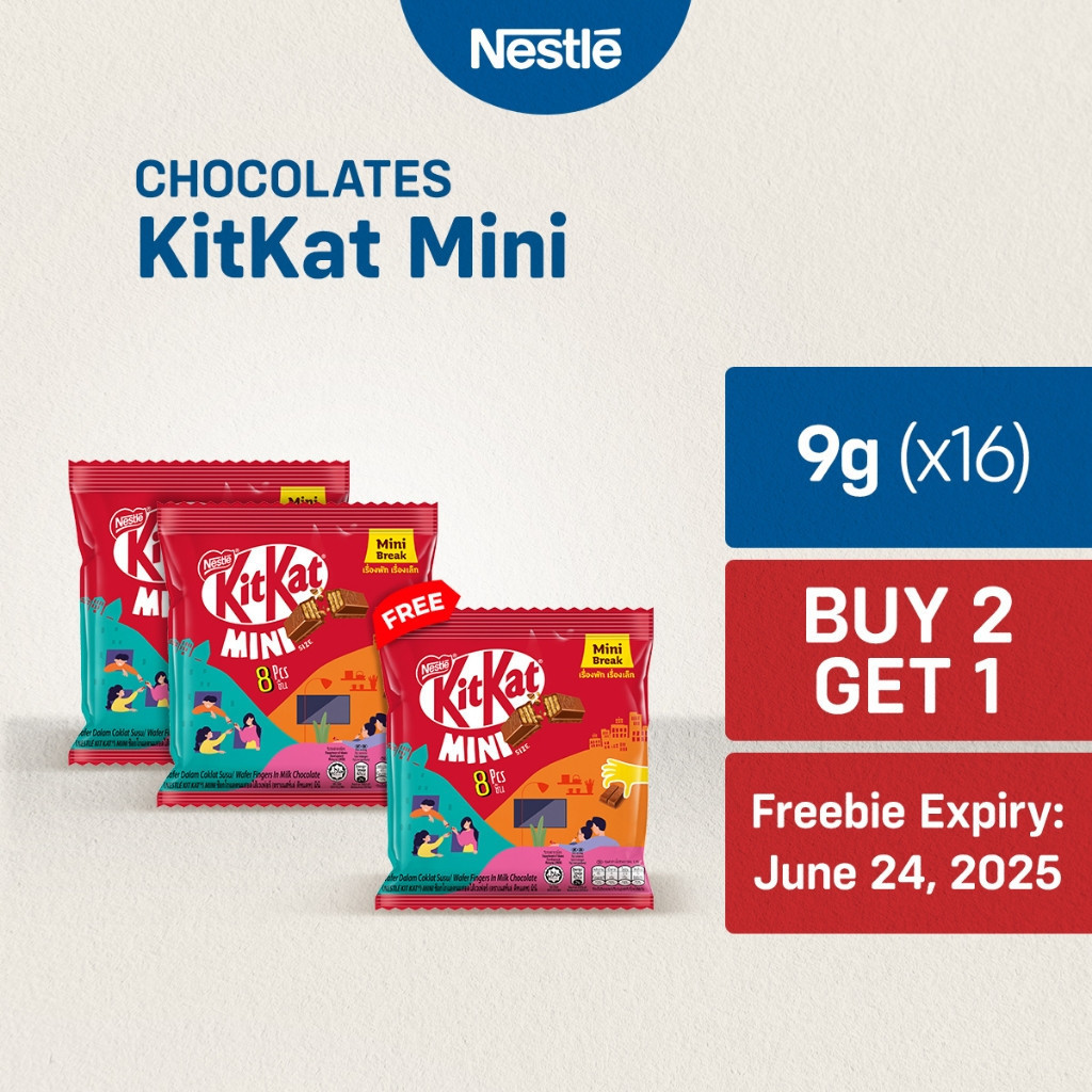 Buy 2 Kit Kat Milk Chocolate Mini 9g - Pack of 8, get 1 FREE | Shopee ...