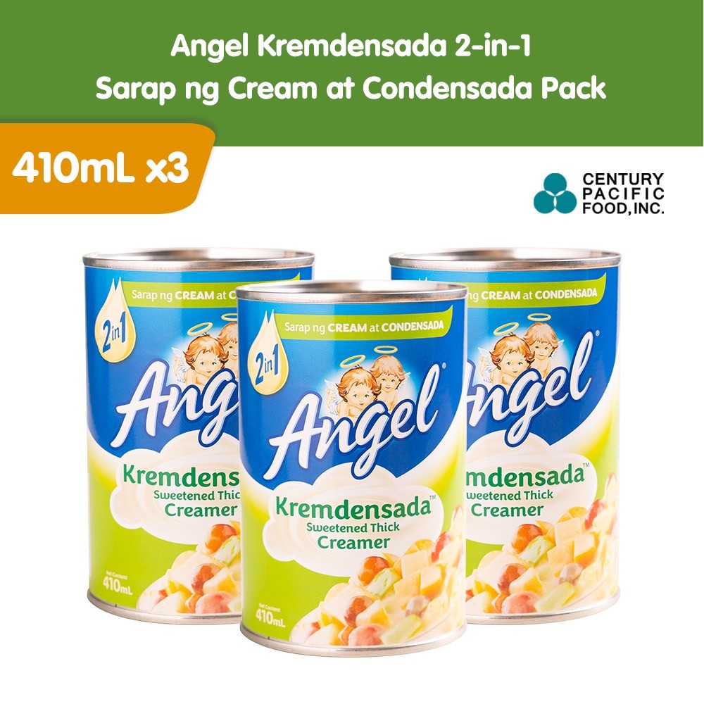 Angel Kremdensada 410ml -2-in-1 Cream and Condensed Milk (Pack of 3 ...