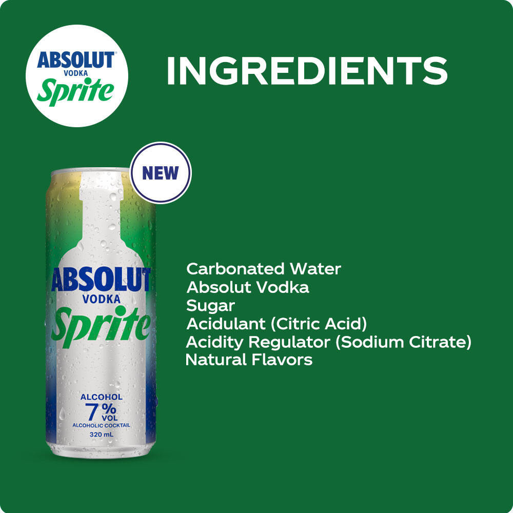 Absolut Vodka & Sprite 320ml 7% Alcohol - Pack of 6 | Shopee Philippines