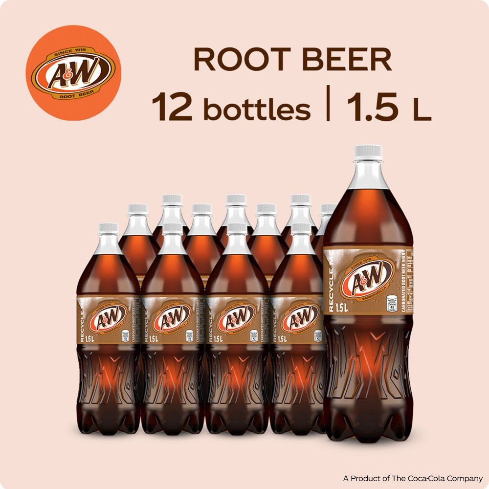 A&W Root Beer 1.5L - Pack of 12 (Expiry Date: October 12, 2025 ...