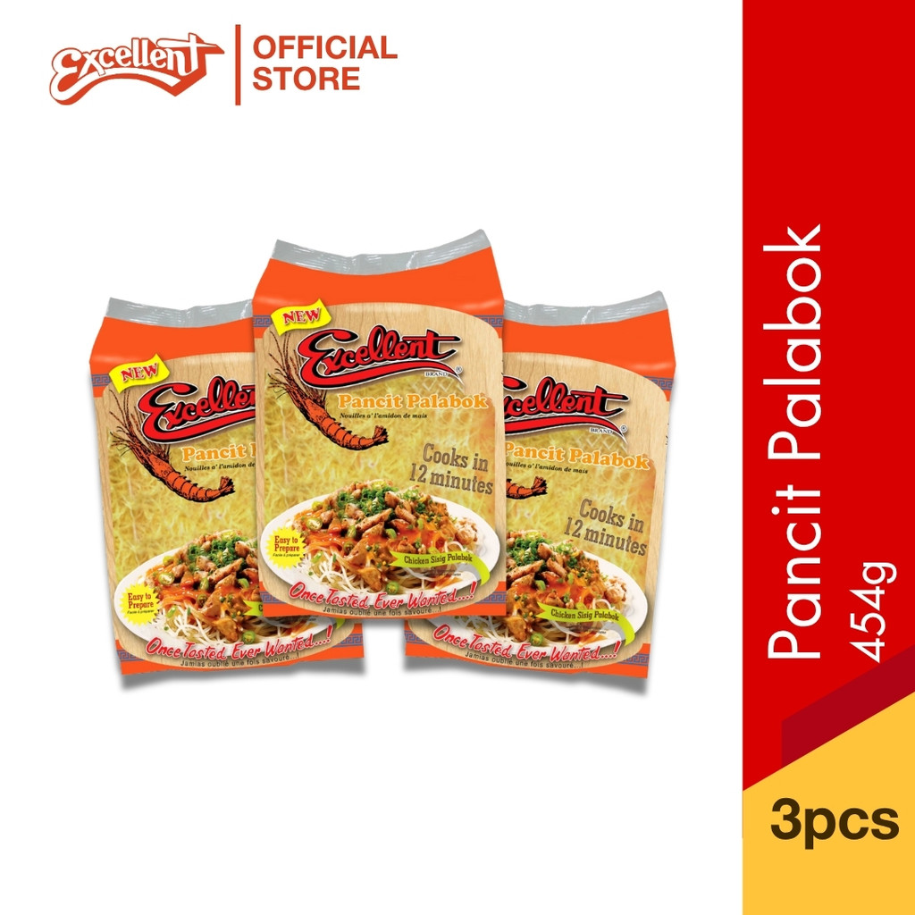 [Bundle of 3] Excellent Pancit Palabok Noodles 454g | Shopee Philippines