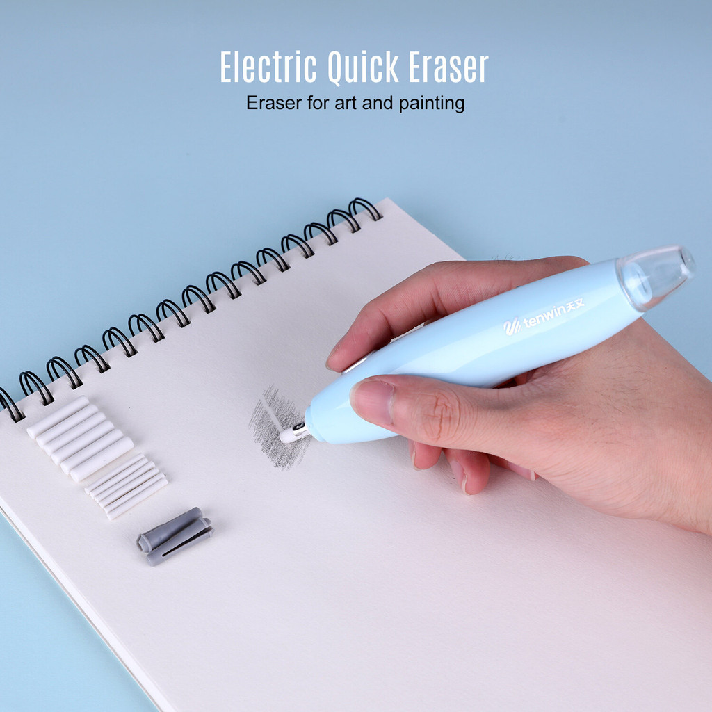 16 Pcs tenwin Electric Eraser Kit with 16 Eraser Refills Rechargeable ...