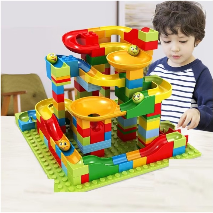 Track slide building block ball Variety puzzle rotating early education ...