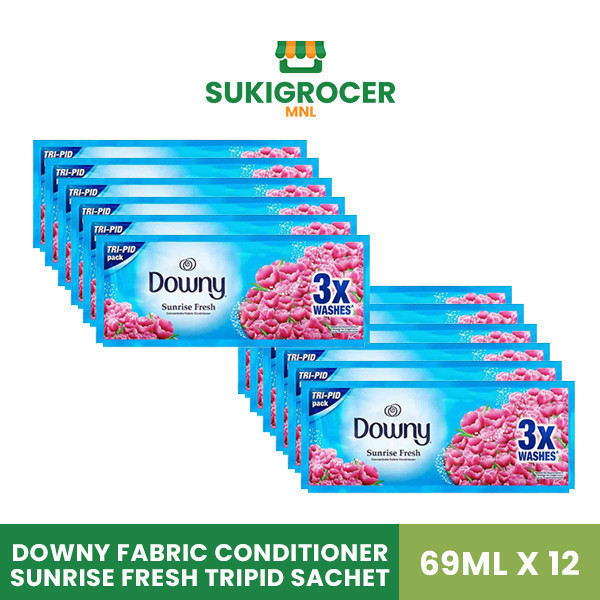 Downy Fabric Conditioner Sunrise Fresh Tripid Sachet 69ML x 12 | Shopee ...