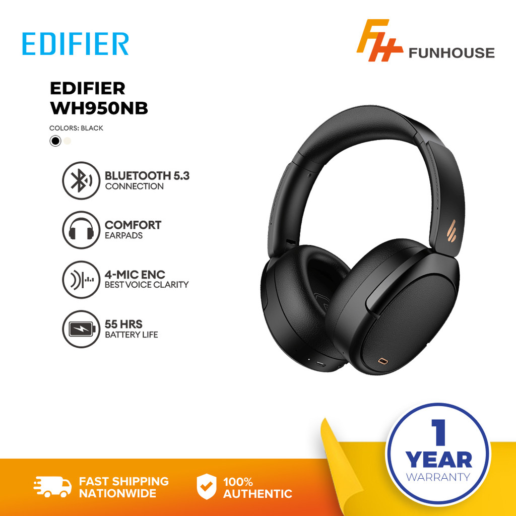 Edifier WH950NB - ANC Hi-Res Wireless Bluetooth Headphones with ENC Mic ...