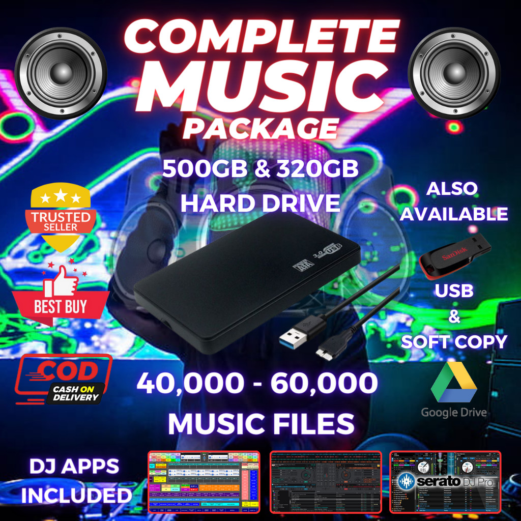 EXTERNAL HARD DRIVE WITH COMPLETE MUSIC PACKAGE FOR EVENTS REMIX AND ...
