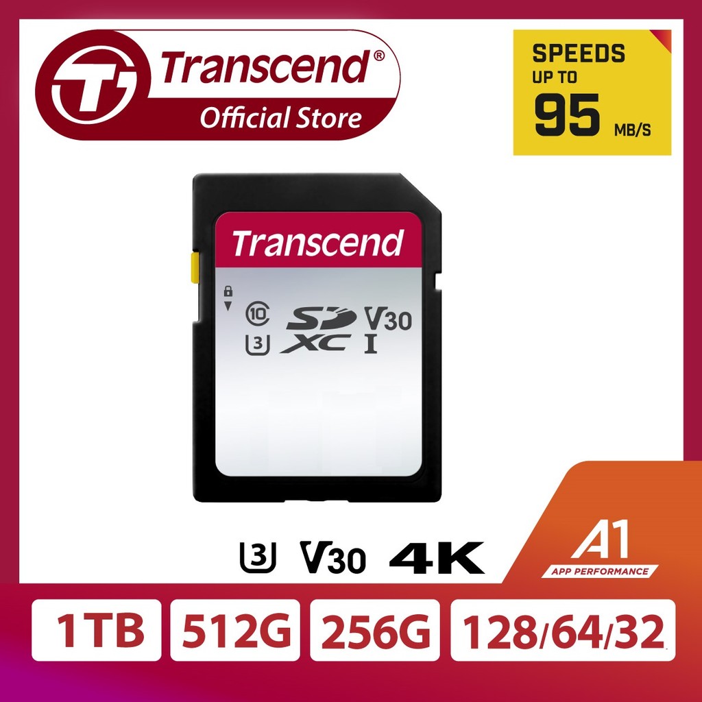 Transcend SDC300S SDXC/SDHC 300S Memory Card | 16GB, 32GB, 64GB, 128GB, 256GB | SDCard ...
