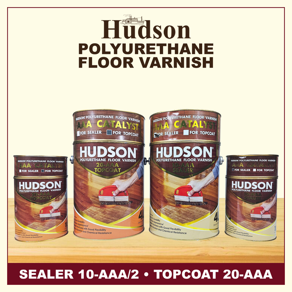 Hudson Polyurethane Floor Varnish Topcoat / Sealer 1 Liter with ...