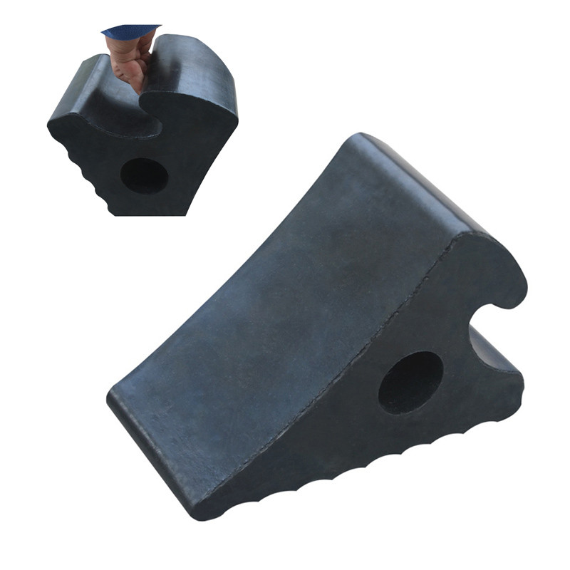 Heavy Duty Black Safety Trailer Rubber Wheel Stopper Wheel Chock Stop ...