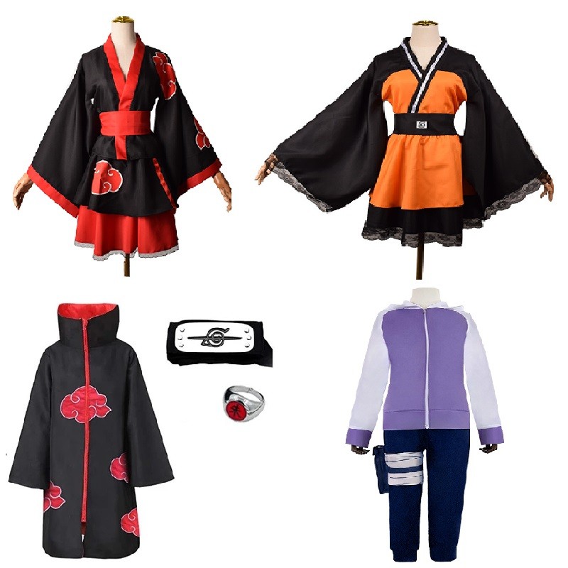 Women Cosplay Costume Akatsuki Kimono Maid Dress Uzumaki Hinata Hatake ...