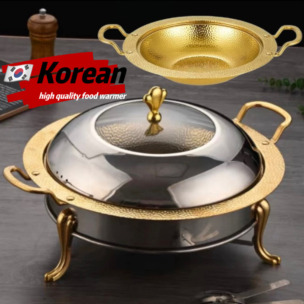 Korean gold ramen pot food storage stainless steel hot pot alcohol ...