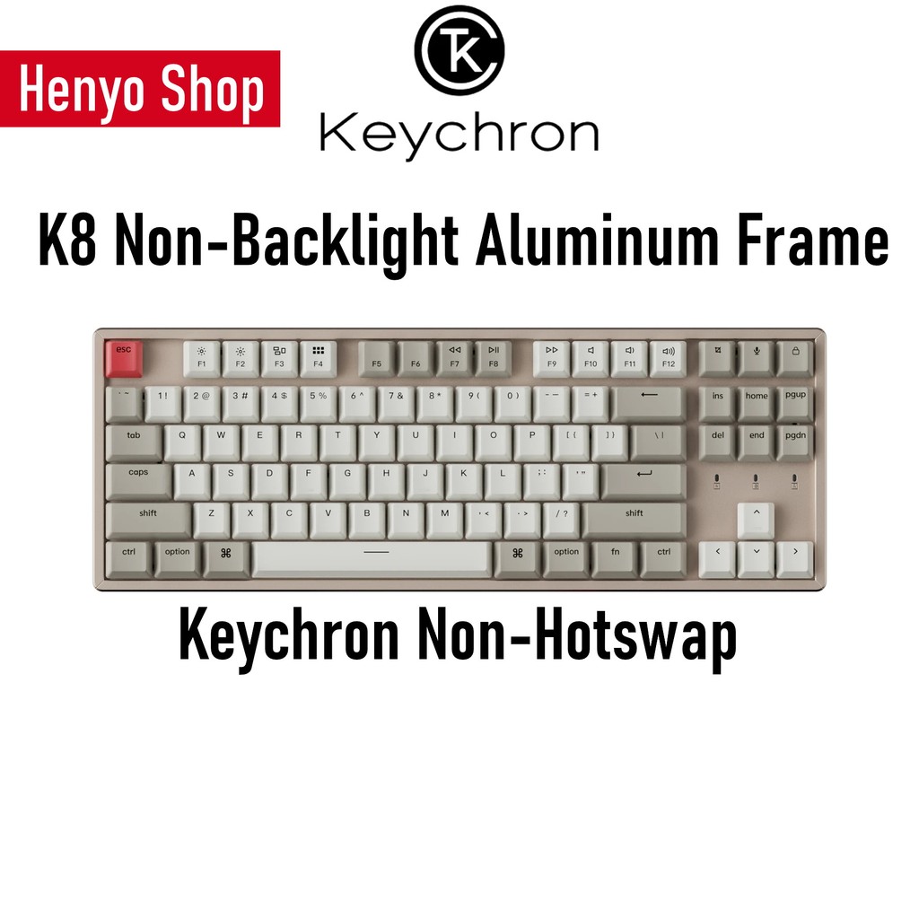 Keychron K8 Non-Backlight Aluminum Frame Wireless Mechanical Keyboard ...