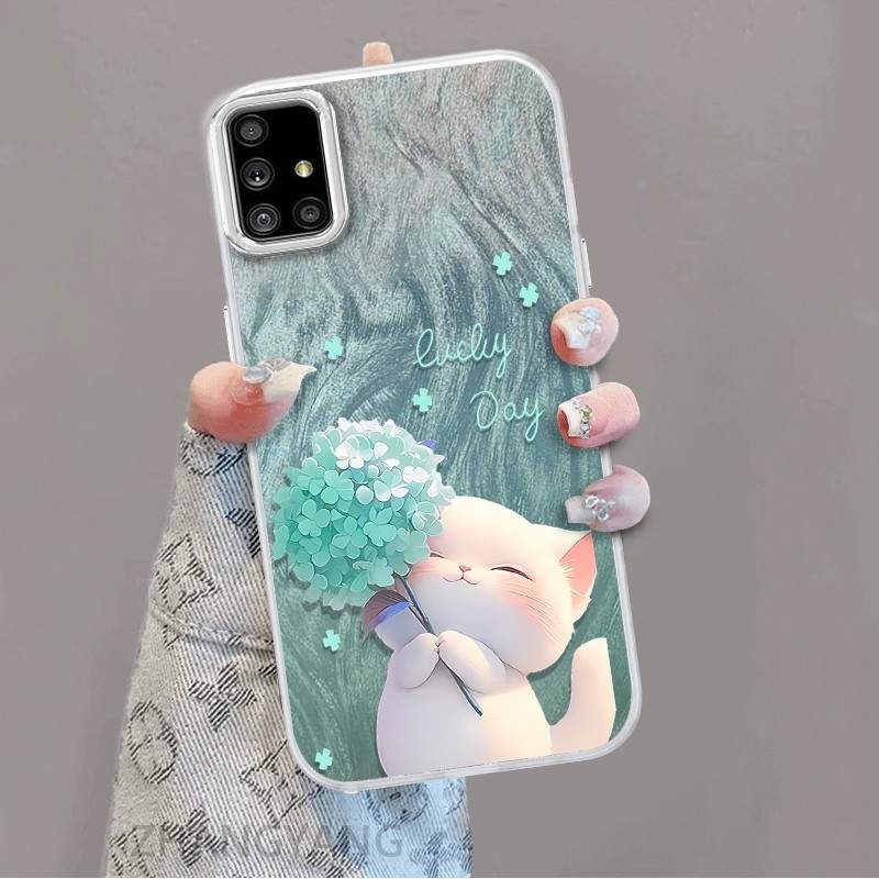 Case For Samsung A71 A51 Cartoon cute phone case with gradient color ...