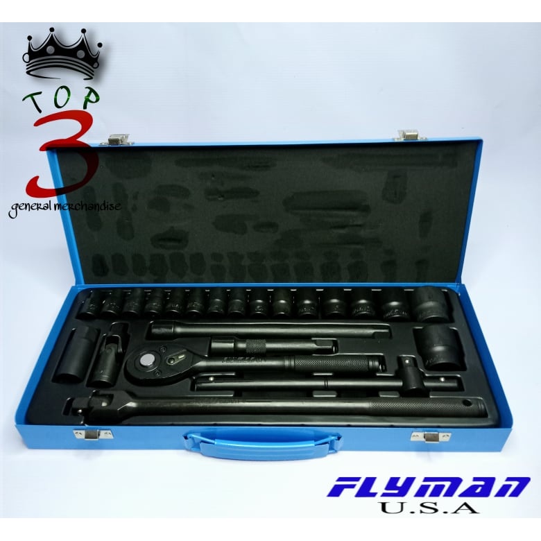 HT3 Flyman 24 Pcs. 1/2 Drive Socket Wrench Set 6 Points (Hex Type) | Shopee Philippines