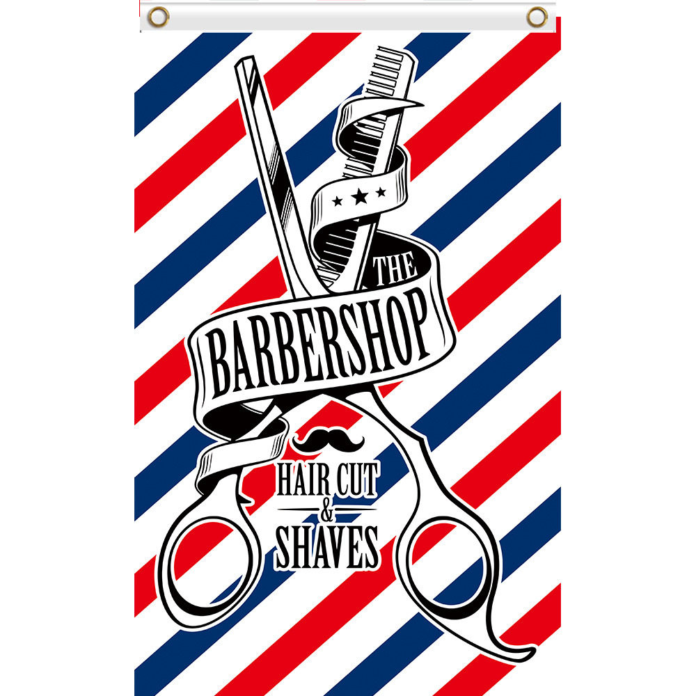90x150cm BARBER SHOP FLAG WITH CUSTOM HAIR CUT AND SHAVES BANNER ...