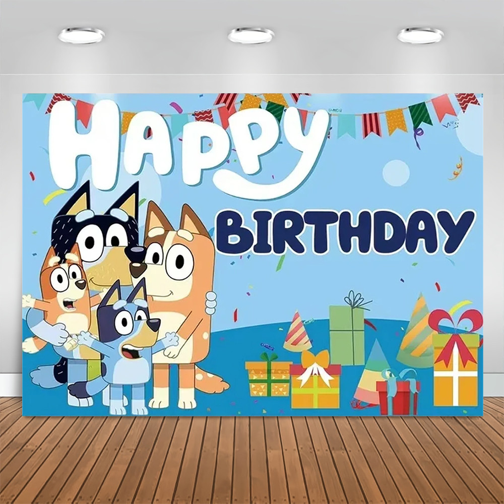 Bluey Moose Backdrop Banner Anime Bluey Bingo Family Children's ...